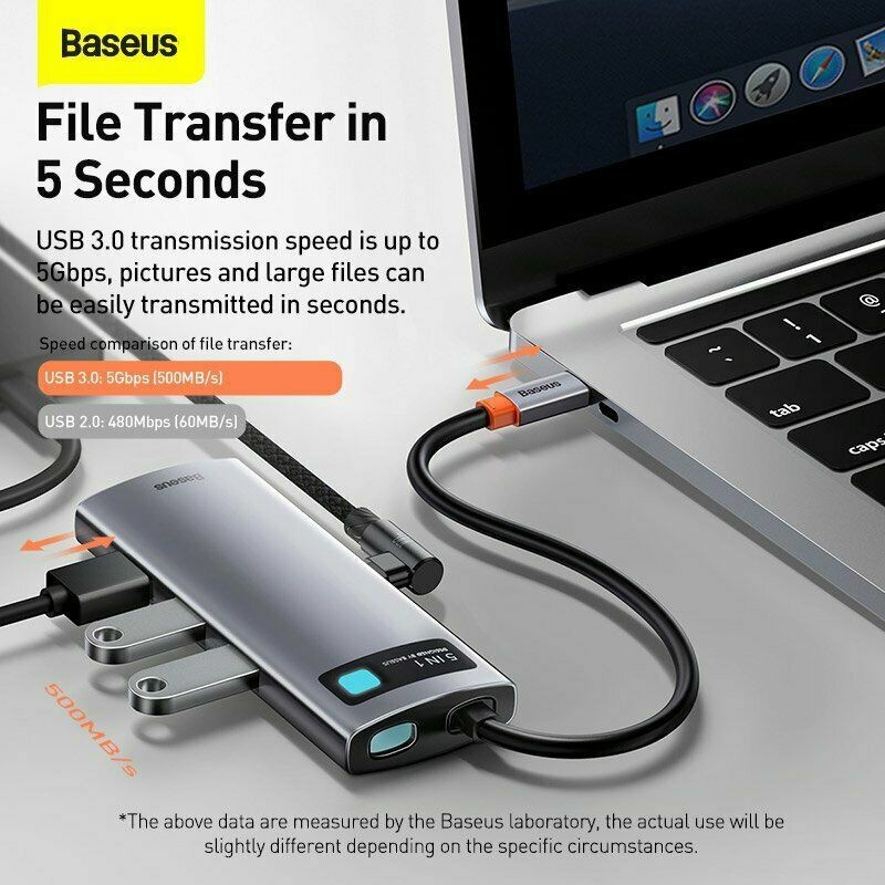 Baseus Adapter 8in1อะแดปเตอร์ Usb C Hub Type C To Hdmi อุปกรณ์เสริม ...