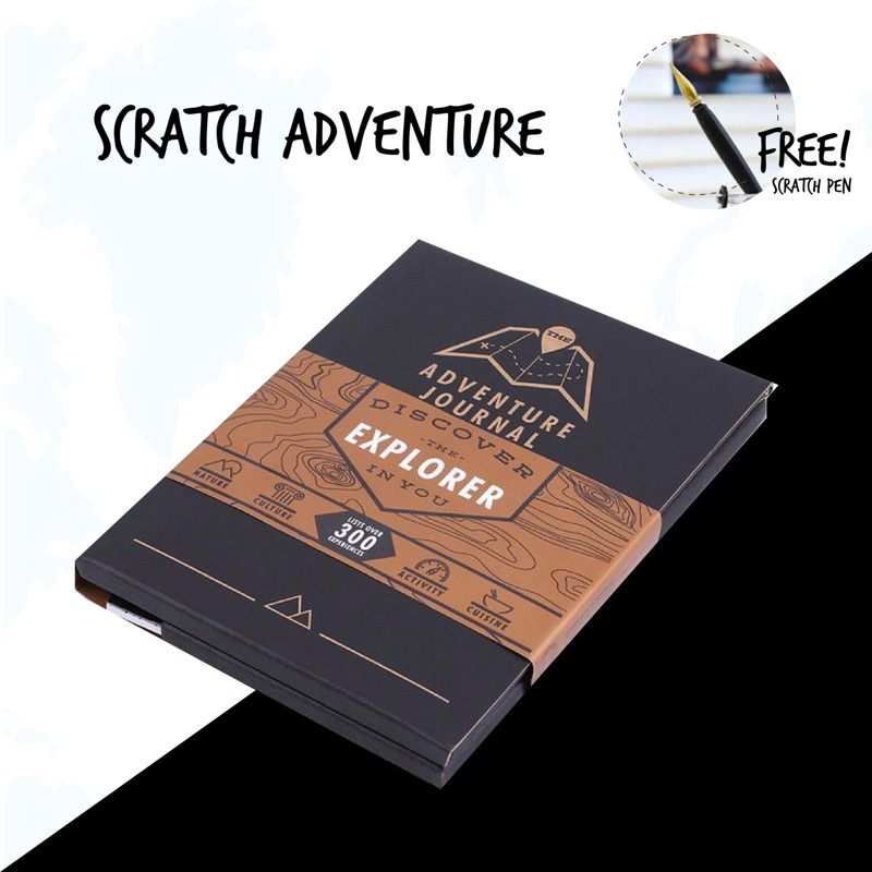 [พร้อมส่ง] Adventure Journal - Scratch Map สมุดแผนที่โลก ผจญภัย บันทึก ...