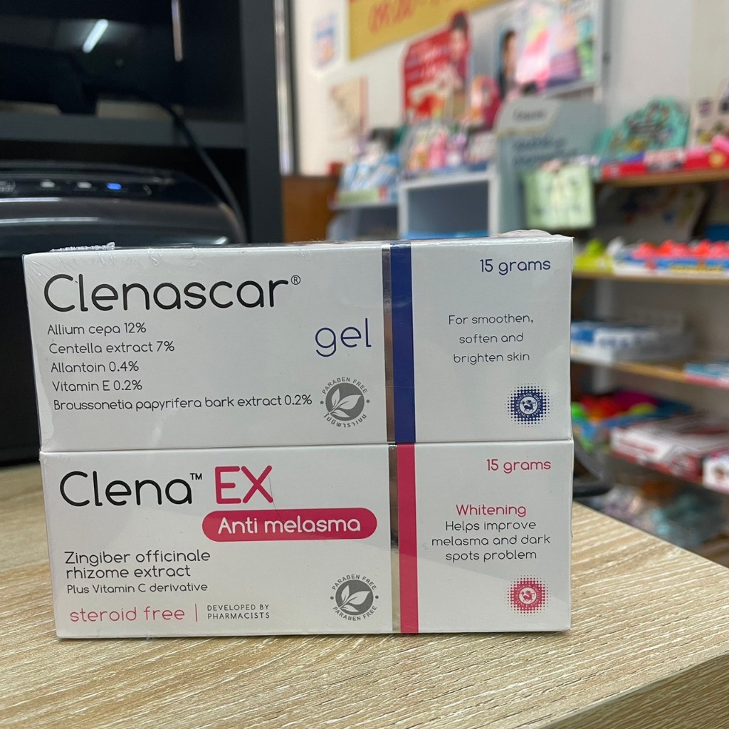 Clenascar Gel 15g แพ็คคู่ 1 แถม 1 แถมฟรี Clena EX (Anti melasma) ขนาด ...
