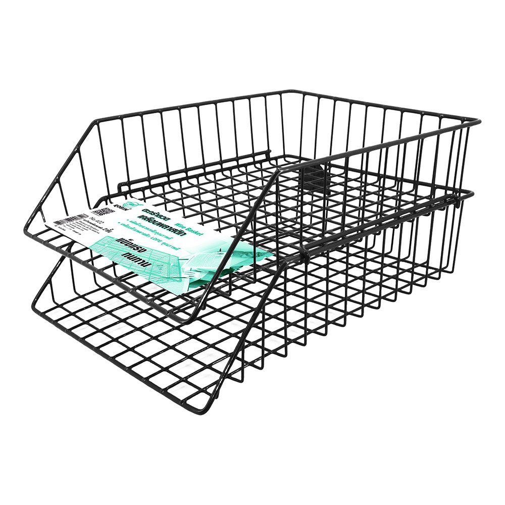 [♥สินค้าพร้อมส่ง♥]Robin ตะกร้าใส่เอกสาร ตะกร้าเอกสาร Robin No.402 2 ชั้น มีฝาปิด ตะกร้าลวดเคลือบ ...