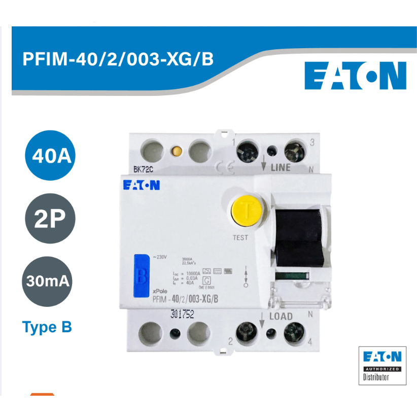 EATON อุปกรณ์ป้องกันไฟดูด Protective Devices (RCCB) Type-B,2Pole 40A ... EATON อุปกรณ์ป้องกันไฟดูด Protective Devices (RCCB) Type-B,2Pole 40A ...