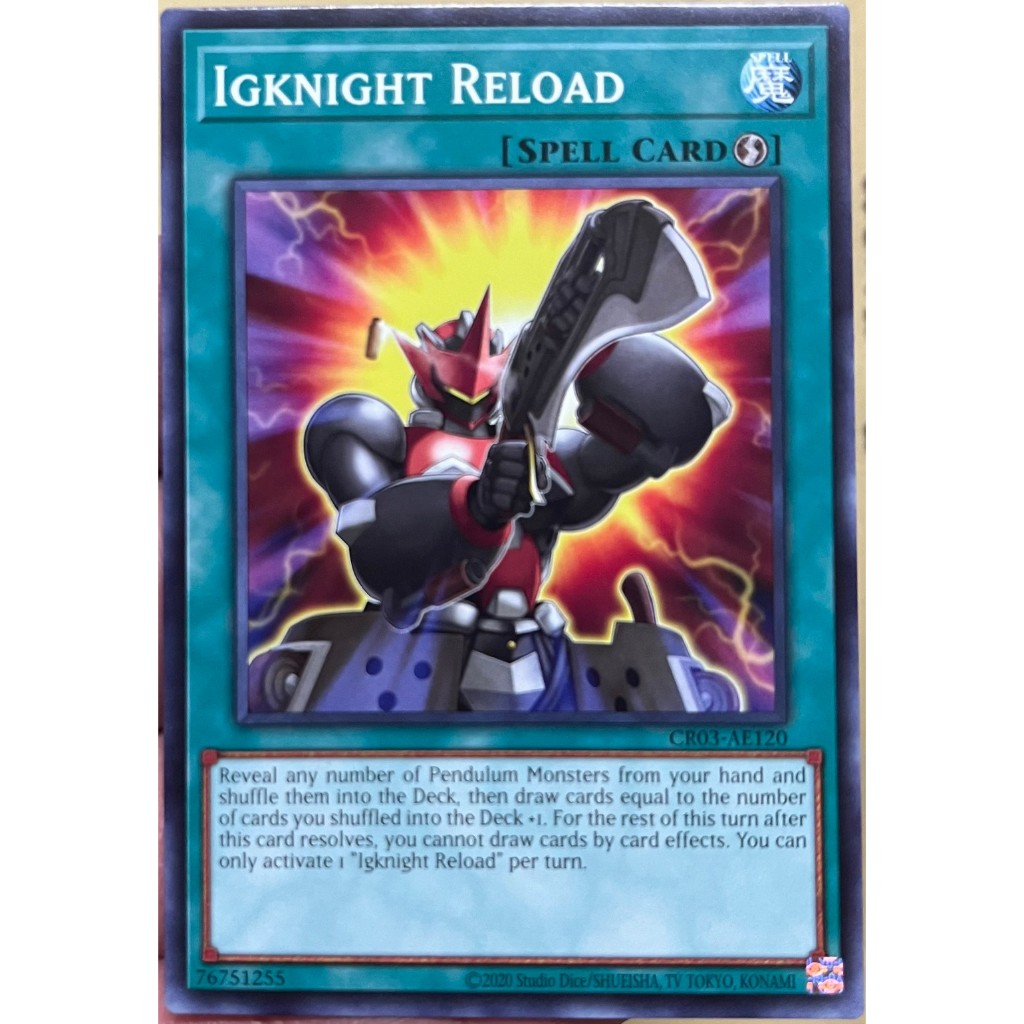 Yugioh Asia-Eng [CR03-AE120] Igknight Reload (Common) การ์ดยูกิแท้ถูกลิขสิทธิ์ | Shopee Thailand