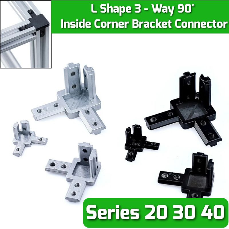 ข้อต่ออลูมิเนียมโปรไฟล์ 3ทาง 90 องศา 2020 3030 4040L Shape 3 - Way 90 ...