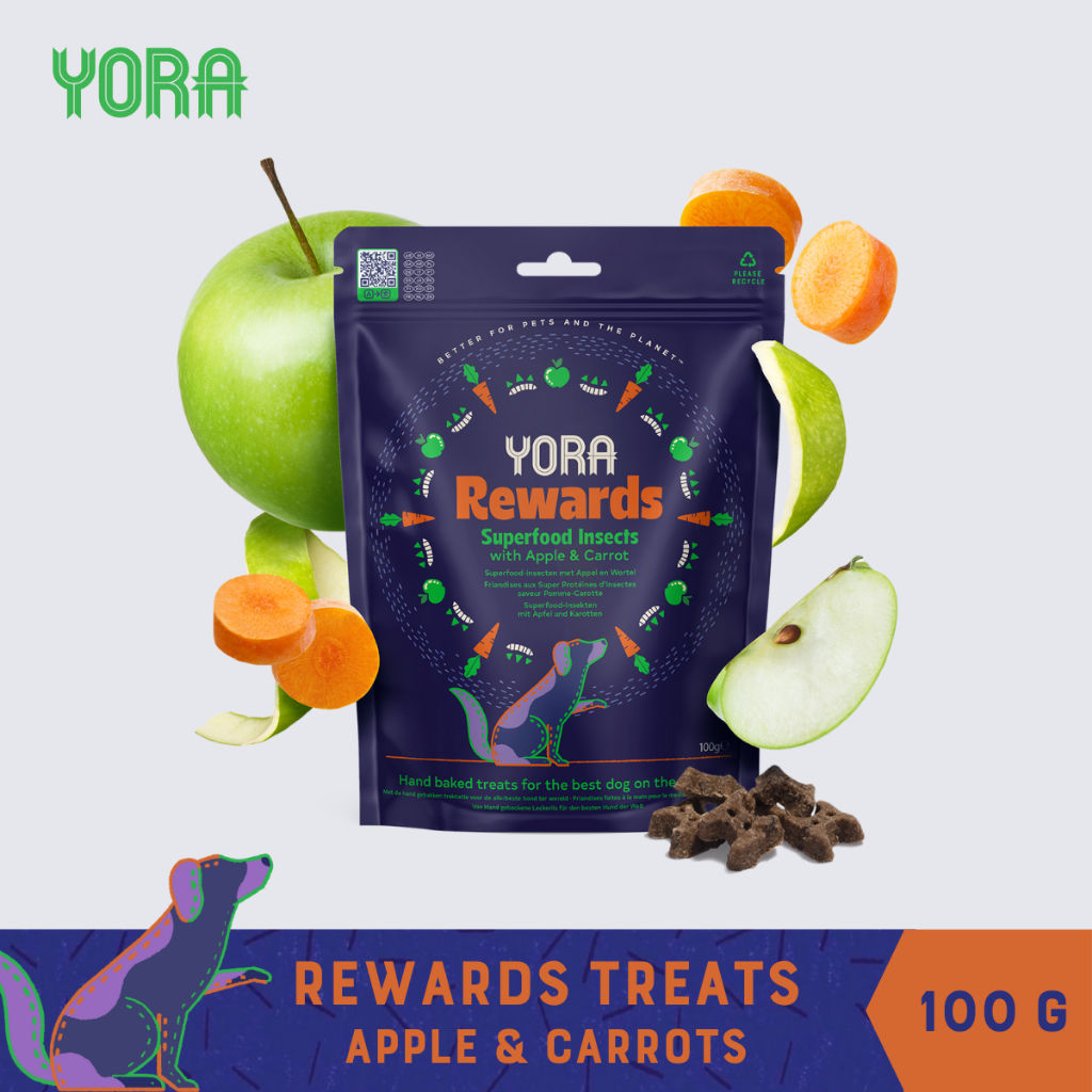 YORA Rewards Baked Dog Treats Apple & Carrots 100 g โยรา รีวอร์ดส ขนมบิ ...