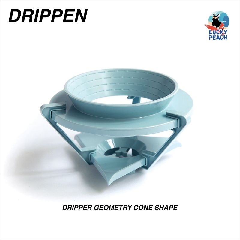 DRIPPEN Dripper Plastic ทรงเรขาคณิต [Cone/Wave] + กระดาษเย็บด้วยด้าย 1 ...