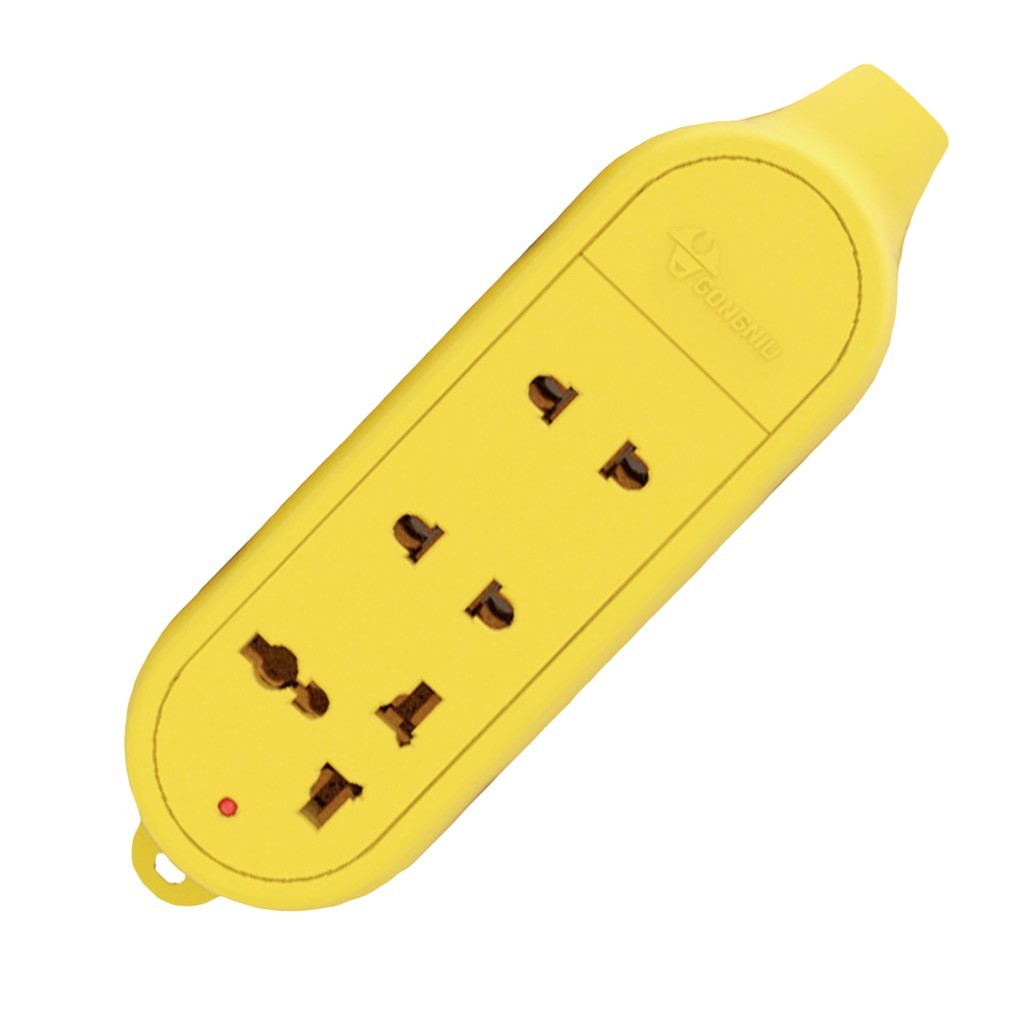 Gongniu ปลั๊กไฟลอย 3 ช่อง ปลั๊กลอย (รุ่นตกไม่แตก) GN-C4D สีเหลือง | Shopee Thailand