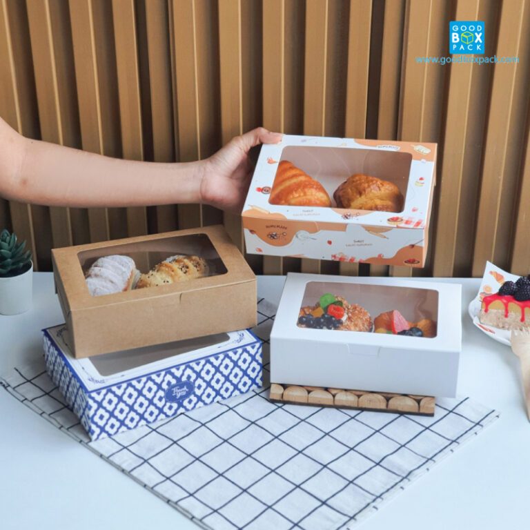 Goodboxpack ( แพ็คละ 20 ใบ ) กล่องขนม จัดเบรค ใส่ของขวัญ ขนาด กว้าง 14 x ยาว 20 x สูง 6 ซม. ...