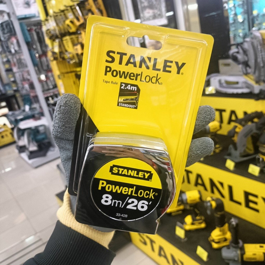 Stanley ตลับเมตร POWER LOCK 8 เมตร 33-428 ***สามารถออกใบกำกับภาษีได้ ...
