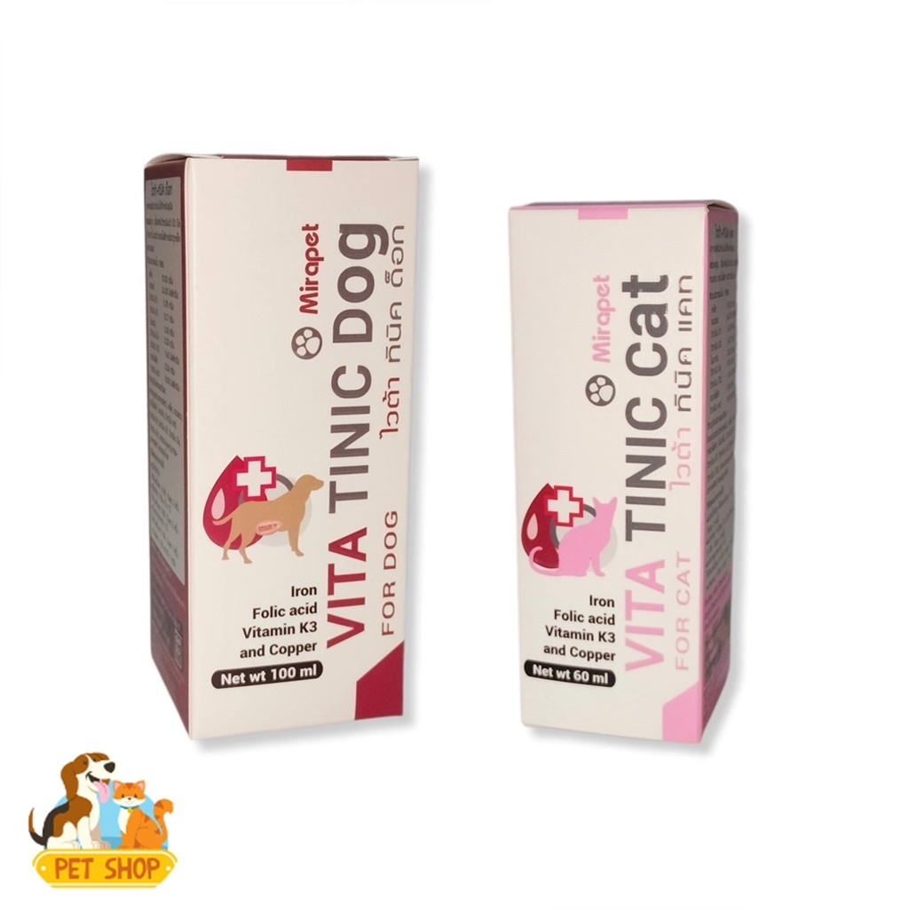 VITA TINIC อาหารเสริมวิตามิน ธาตุเหล็ก ทองแดง สำหรับสัตว์เลี้ยง 60 ...