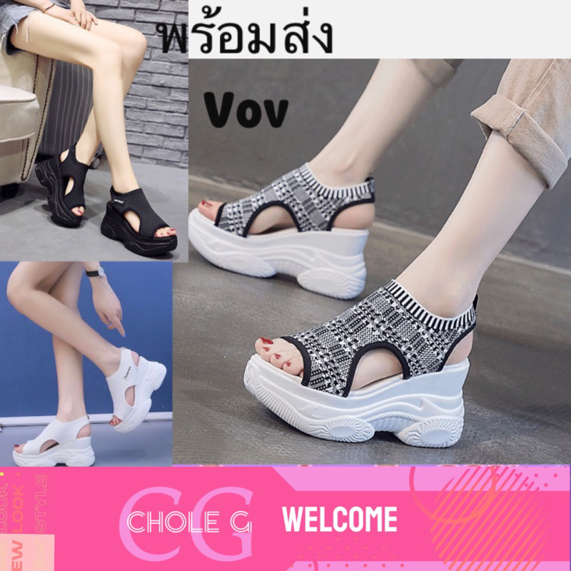 Chole G:Vov Shoes รองเท้าแตะรัดส้น สูง 8 cm ใส่แล้วสวย น้ำหนักเบา ...
