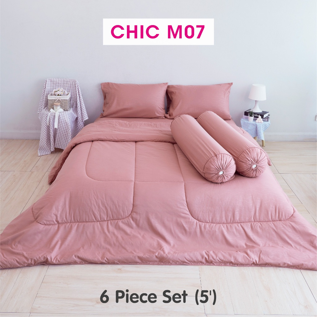 [NEW] TULIP CHIC สีพื้นอัดลาย CHIC M07 ชุดเครื่องนอน ผ้าปูที่นอน ผ้าห่มนวม มีลายนูนเบาๆ บนเนื้อ ...