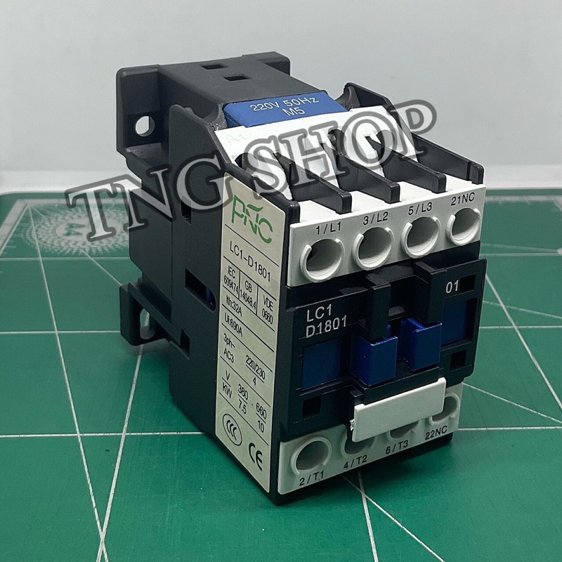 LC1-D1801 M7 3NO 1NC lth=32A Ui=690V คอยด์ 220VAC แมกเนติก CJX2-18 ...