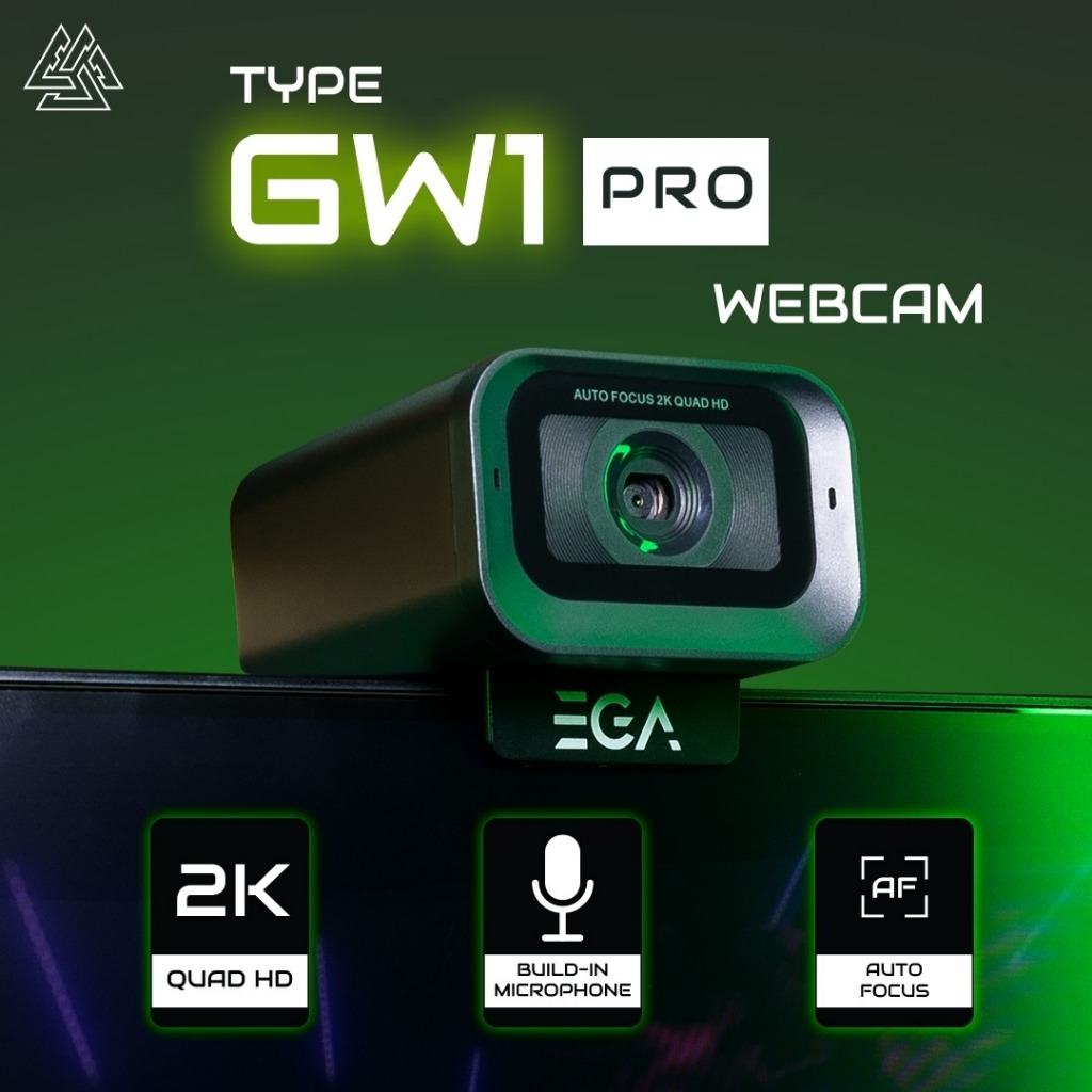 EGA TYPE GW1 Pro Webcam กล้องเว็บแคม 2K Quad HD โฟกัสอัตโนมัติ พร้อมไมโครโฟนตัดเสียงรบกวน ...