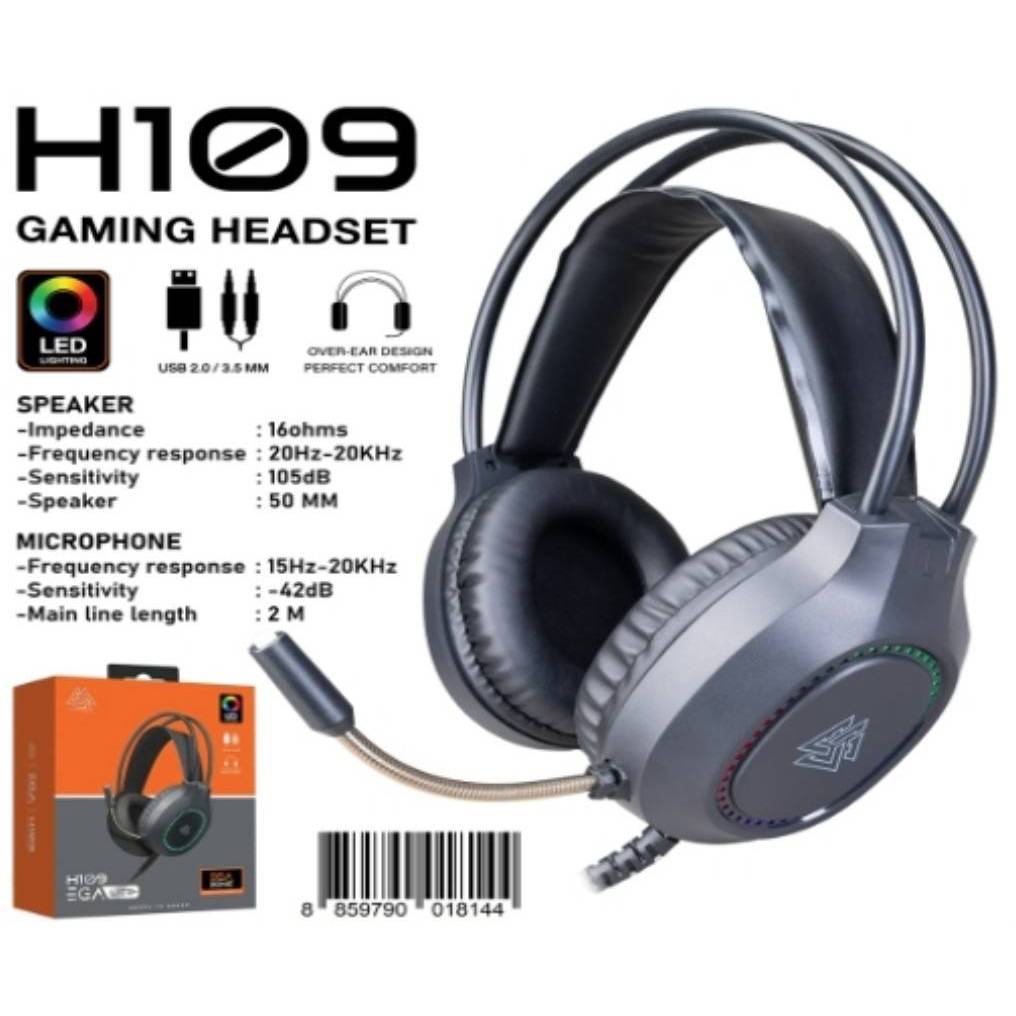 หูฟังเกมมิ่ง EGA รุ่น H109 Headset Gaming LED Lighting USB 2.0 และ 3.5 ...