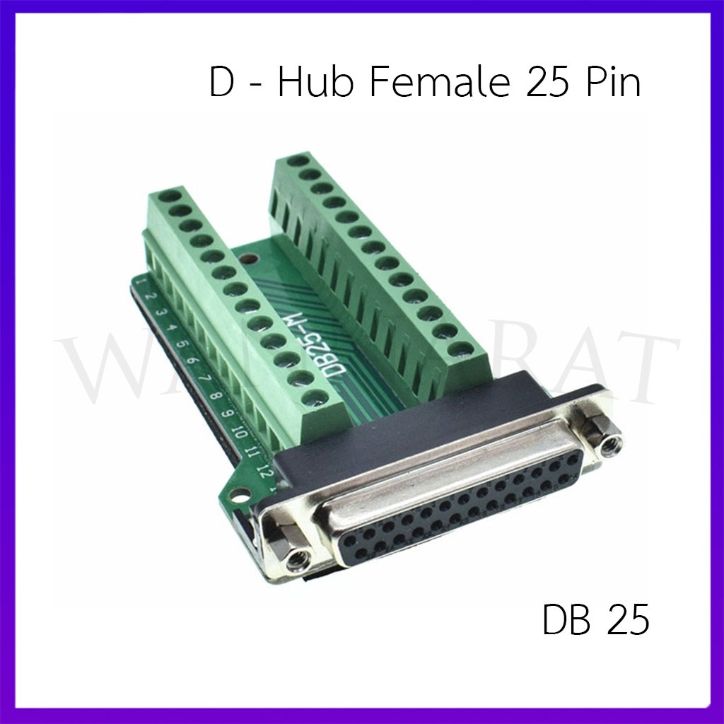 DB 25 D - Hub Female 25 Pin ปลั๊กเชื่อมต่อ Pcb 2 Pinแถวขั้วเชื่อมต่อ ...