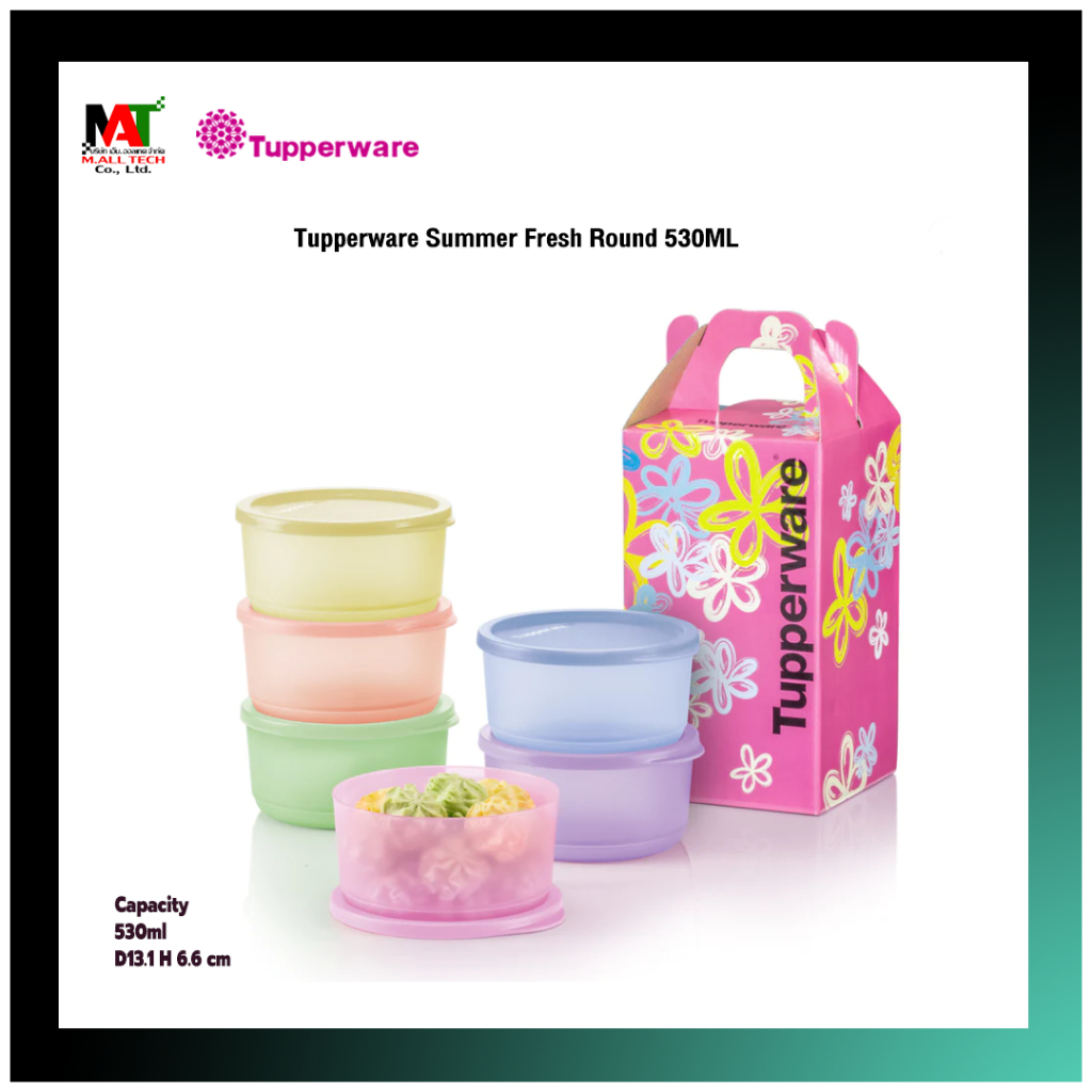 กล่องใส่อาหาร Tupperware รุ่น Summer Fresh Round Small (6ใบ) 530ml ...