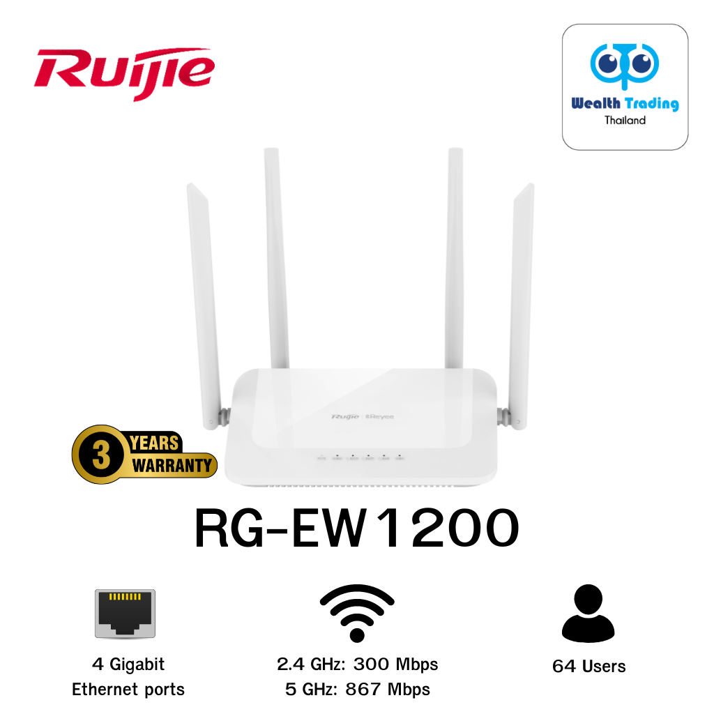 RUIJIE RG-EW1200 1200M เราเตอร์ขยายไวไฟ DUAL-BAND WIRELESS ROUTER ...