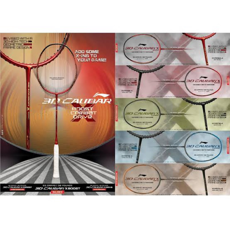 LI-NING ไม้แบดมินตัน รุ่น 3D Calibar X (Drive/combat/Boost) 4U ประกัน6 ...