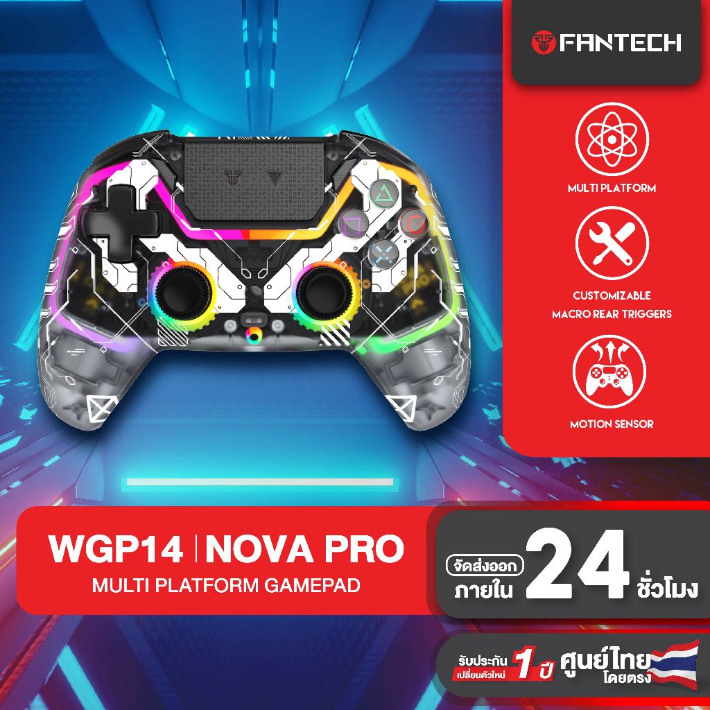 FANTECH รุ่น NOVA PRO WGP14 V2 Joystick จอยเกมมิ่งไร้สาย BT รองรับ PC/Steam, Switch, PS3, PS4 ...