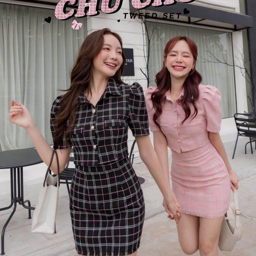 (New) Joobs Studio ชุดเซ็ตผ้าทวีต CHU CHU Tweed Set | Shopee Thailand