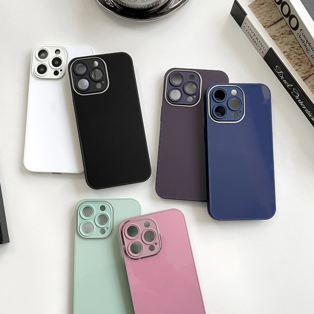 เคสกระจก สำหรับรุ่น iphone 11 12 13 14 15 Pro max 7 plus 8 plus 7plus ...