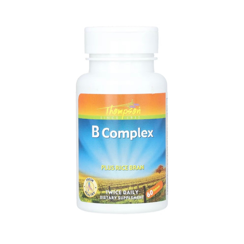 วิตามินบีรวม ผสมรำข้าว Thompson, B Complex, Plus Rice Bran, 60 เม็ด | Shopee Thailand