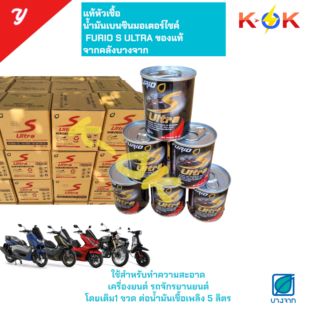 หัวเชื้อ FURIO S ULTRA 60 ML หัวเชื้อน้ำมันมอเตอร์ไซค์ เบนซิน/แก๊สโซฮอ ...