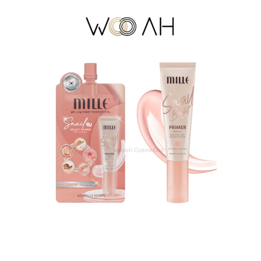 Mille Snail Bright Primer SPF15/PA+ มิลเล่ ไพรเมอร์ | Shopee Thailand
