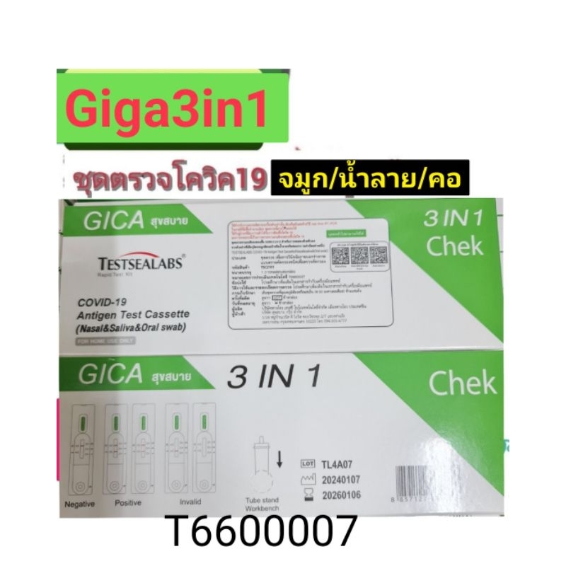 ชุดตรวจ atk giga สุขสบาย 3in1 จมูก /บ้วนน้ำลาย /กวาดคอ | Shopee Thailand