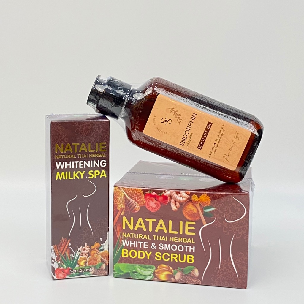 (Set) Natalie Body Scrub & Milky Spa & Body Oil | Shopee Thailand