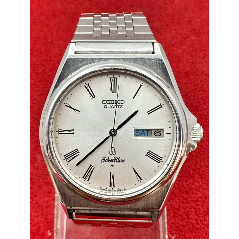 SEIKO QUARTZ SilverWave ตัวเรือนสแตนเลส นาฬิกาผู้ชาย มือสองของแท้ ...