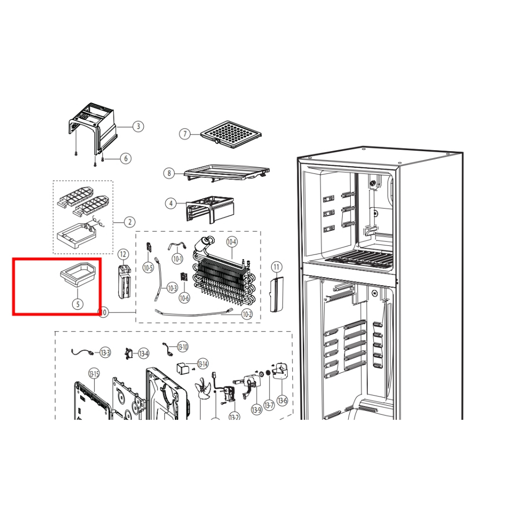SAMSUNG อะไหล่ของแท้ กล่องใส่น้ำแข็งตู้เย็นซัมซุง DA67-40328D TRAY ICE ...