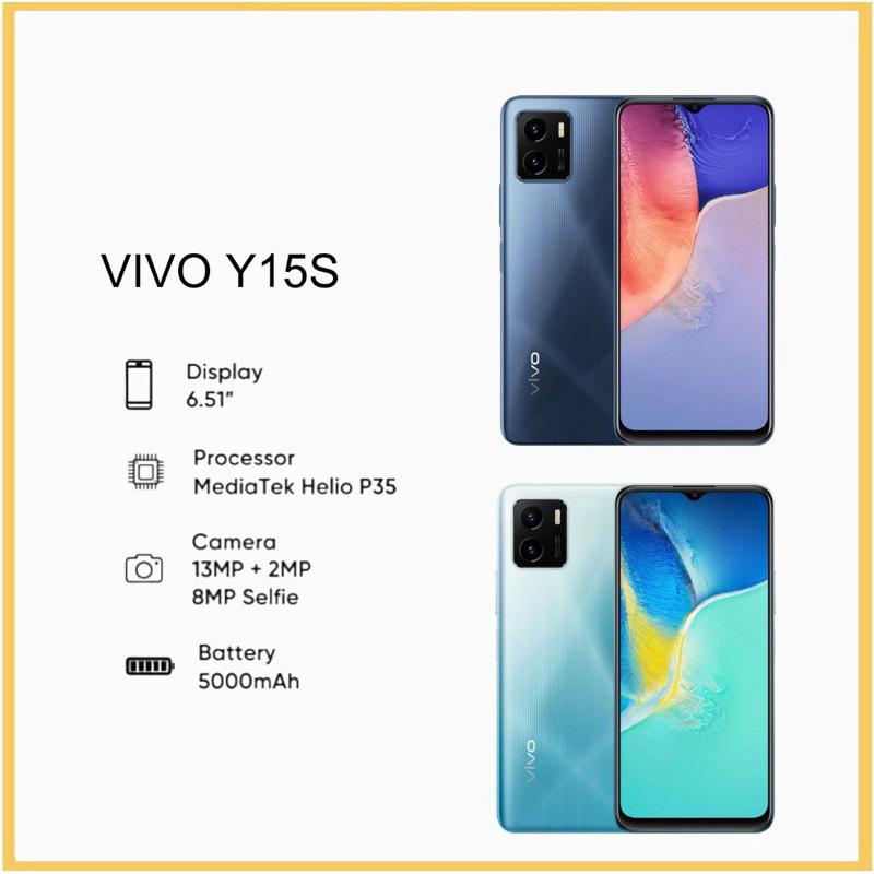 ของแท้100% VIVO Y15s (แรม4 รอม 128) (สแกนนิ้วด้านข้าง) รองรับชาร์จไว 10Wหน้าจอ 6.51 นิ้ว (ติด ...