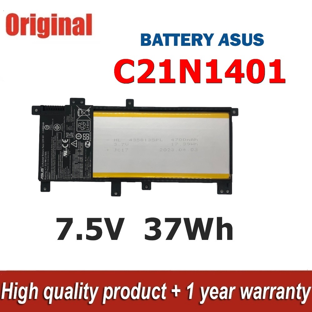 แบตเตอรี่ ASUS C21N1401 ของแท้ (สำหรับ K455 K455L X455 X455LA X455LB ...