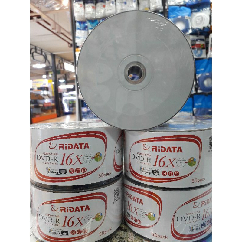 DVD-R RIDATA/120Min/4.7GB/16x/50pack | Shopee Thailand