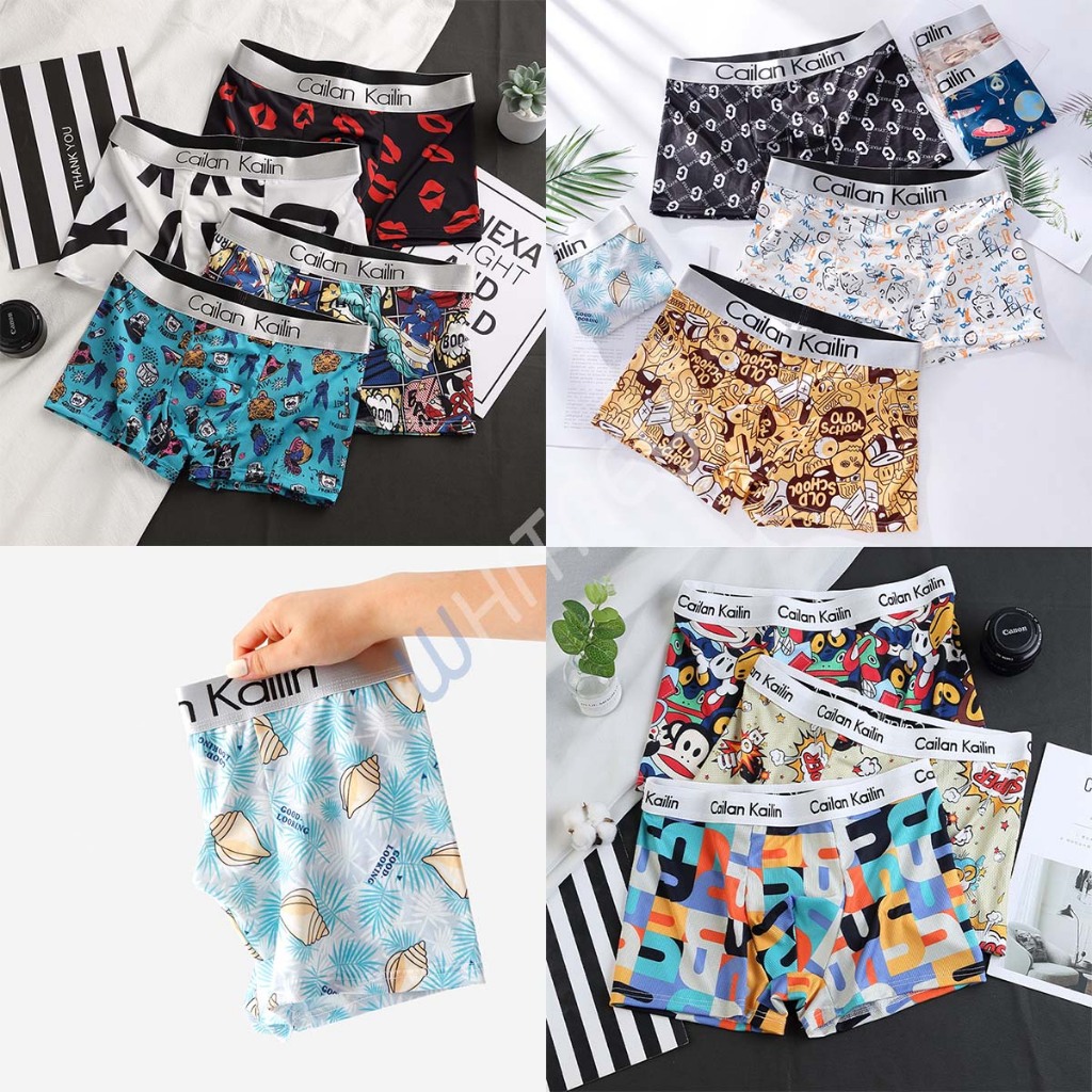 🔥กางเกงในผู้ชาย ผ้าพิมพ์ลาย Cailan Kailin เนื้อผ้านุ่ม EUM13 | Shopee ...