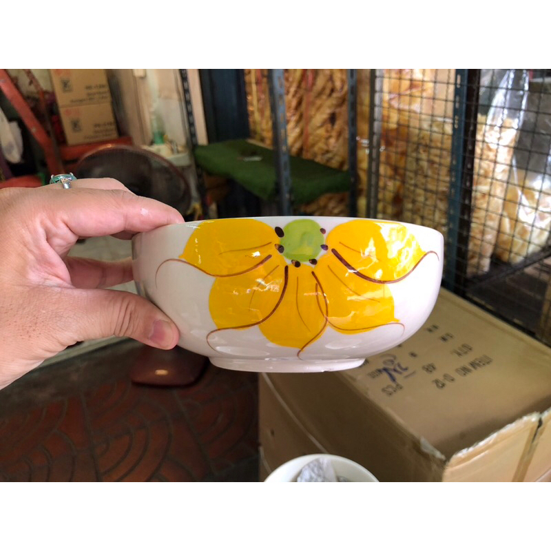 ชามกลม 7นิ้ว เซรามิค เกรดขายในประเทศ OTop ลำปาง เข้าไมโครเวฟได้ | Shopee Thailand