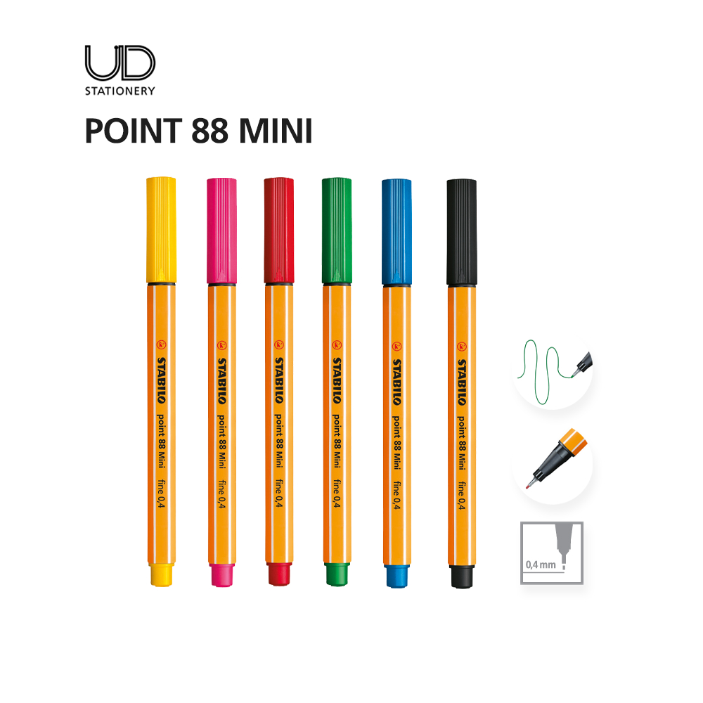 STABILO Point 88 Mini ปากกาสีหมึกน้ำ หัวเข็ม Fibre-Tip Pen จำนวน 1 ด้าม ...