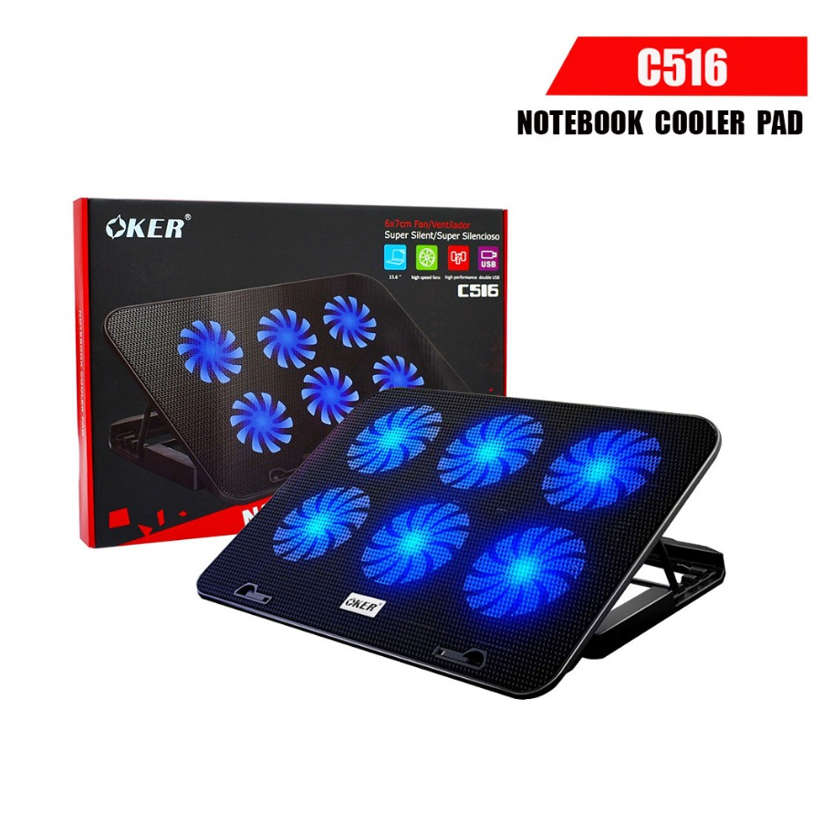 OKER C516 NOTEBOOK COOLER PAD พัดลมระบายความร้อน | Shopee Thailand