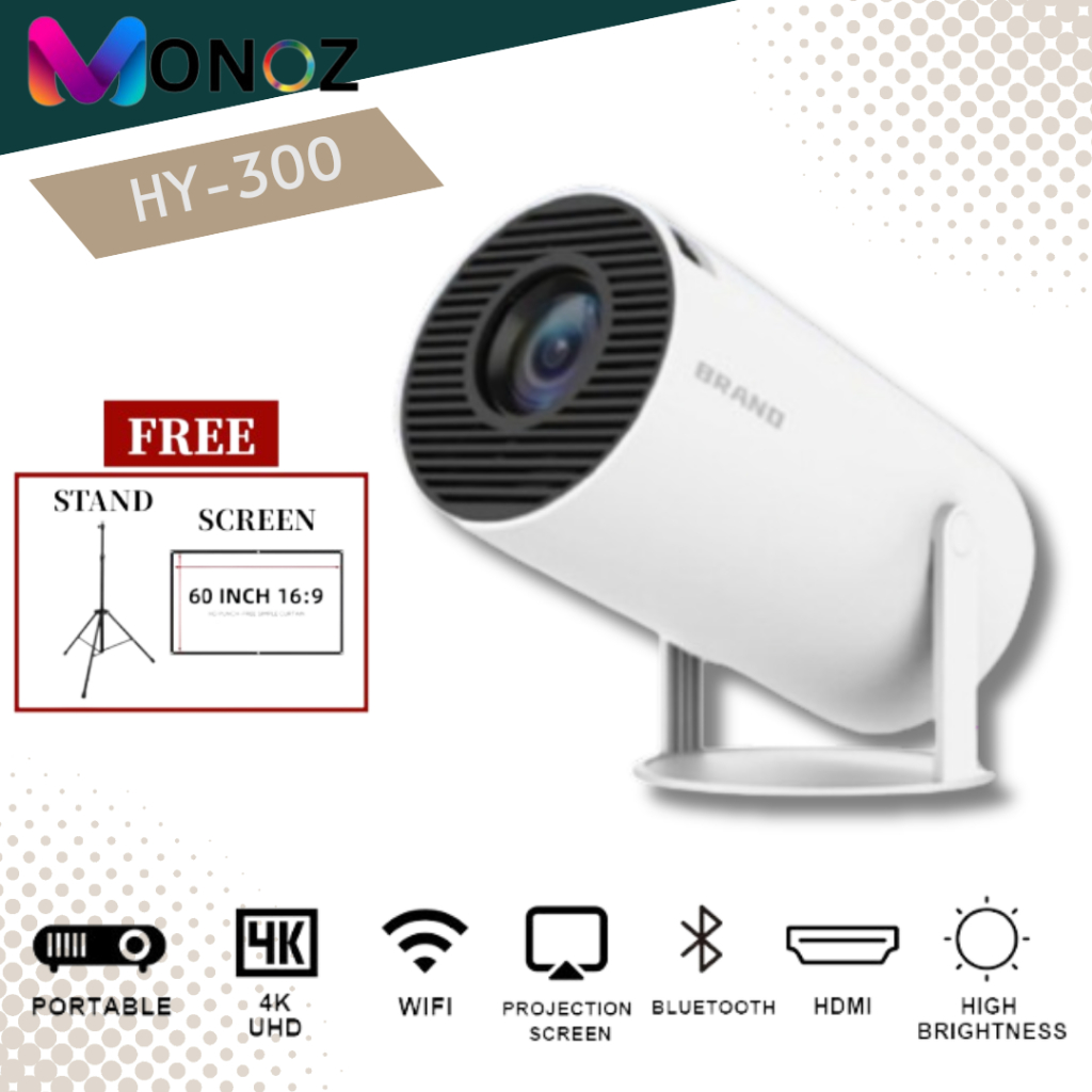 MONOZ มินิโปรเจคเตอร์ รุ่นHY300, รุ่นS10, รุ่นG86, รุ่นQ3, รุ่นA10 ...