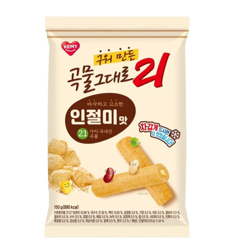 ขนมธัญพืชอบกรอบรสโมจิเกาหลี คริสปี้โรลเกมี่ อินจอลมี Kemy Injoelmi ...