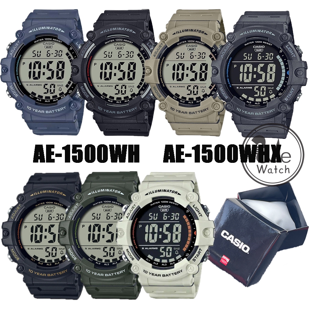 !!ประกัน1ปีและกล่อง CMG!! CASIO รุ่น AE-1500WH นาฬิกาชาย แบตเตอรี่ 10 ...