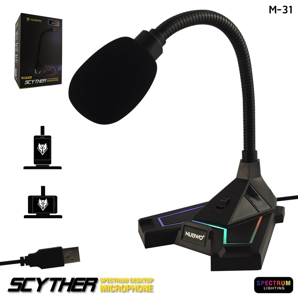 ไมโครโฟนเกมมิ่ง NUBWO M-31 Scyther Microphone (M31) ดีไซน์โฉบเฉี่ยว สวย ...