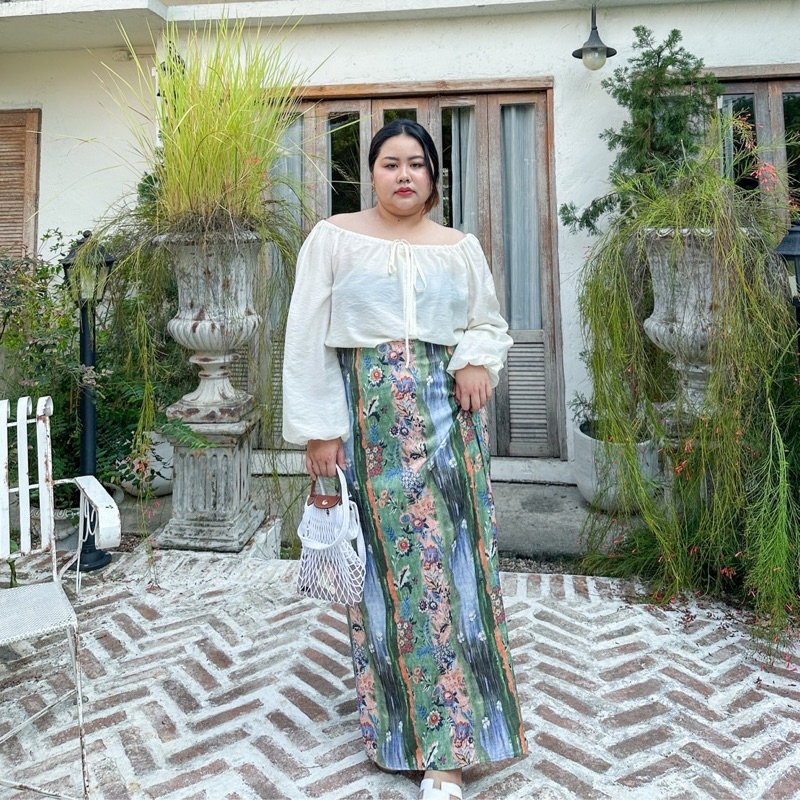 (MTNWHMG ลด 60.-) Lady M | เสื้อและกระโปรงสาวอวบไปทะเล แยกชิ้น ใส่ทำบุญ ใส่ออกงาน ชุดเที่ยวทะเล ...