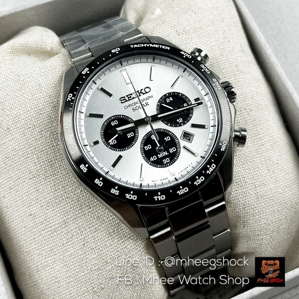Seiko Solar Panda White Dial Chronograph JDM Japan Only Very Rare item ...