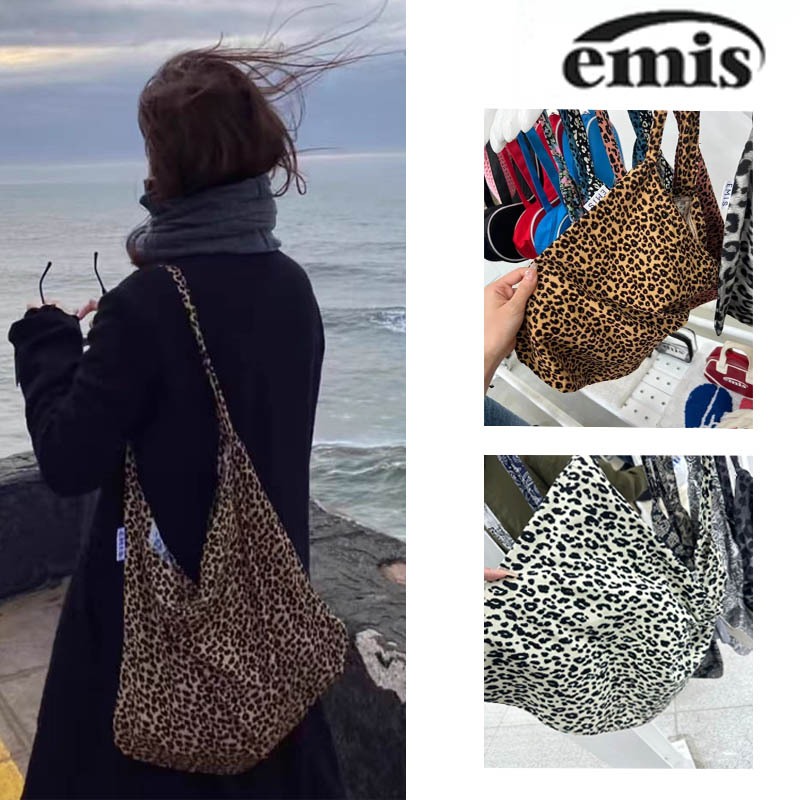 จัดส่งจากประเทศไทย Korean emis Shoulder Bags Leopard print ผ้าใบ กระเป๋าสะพาย | Shopee Thailand