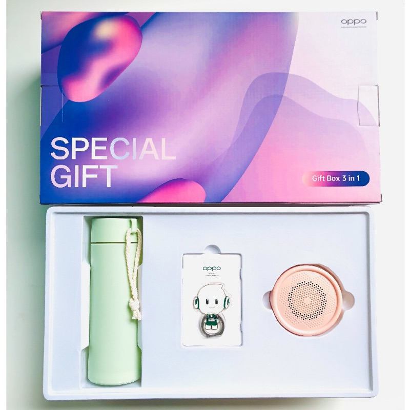 สินค้าพร้อมส่ง Oppo Spacial Gift Box set 3 in 1 (กระบอกน้ำ,แหวนรองนิ้ว ...