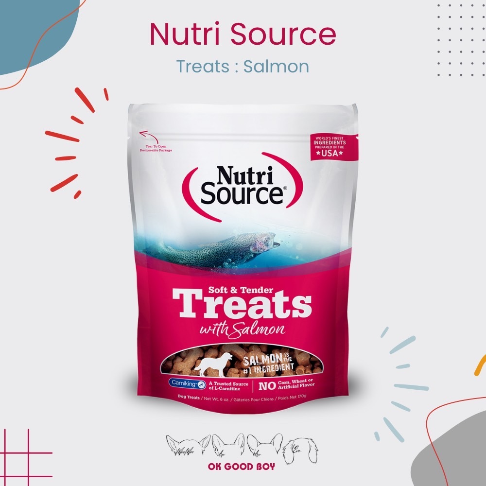 NUTRI SOURCE - Soft & Tender Treats : Salmon นูทริ ซอร์ส ขนมสุนัขแบบนิ่ม รสแซลมอน | Shopee Thailand