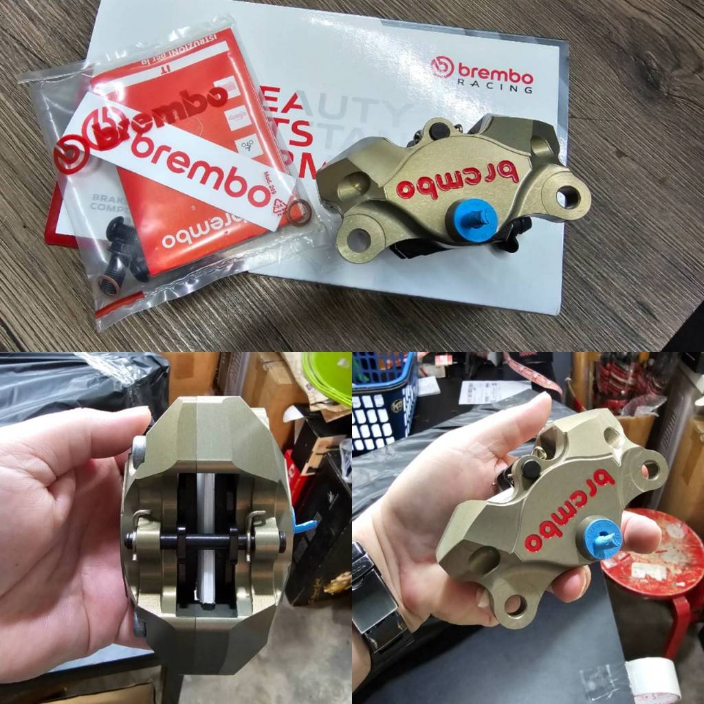 [กรอกโค้ด 7DD55 ลดสูงสุด 2,000.- ] ปั้ม Brembo Racing ด้วง 2Pot HP สีช๊ ...