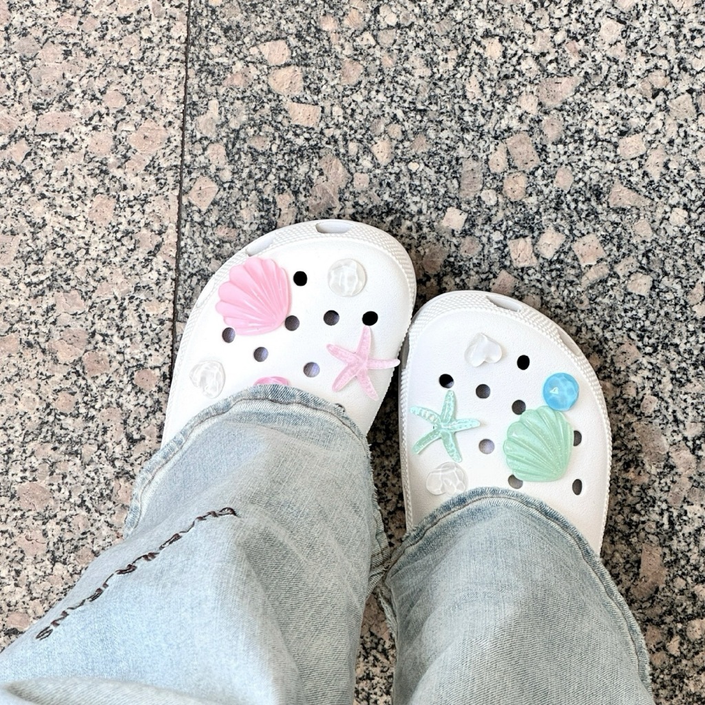 jibbitz Crocs เพิร์ลปลาดาวรองเท้าหัวเข็มขัดสบาย ๆ น่ารักกลางแจ้งจัดส่ง ...